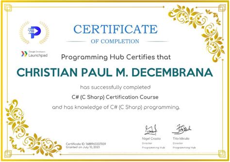 Christian Paul D On Linkedin Certificationachievement Csharpcourse