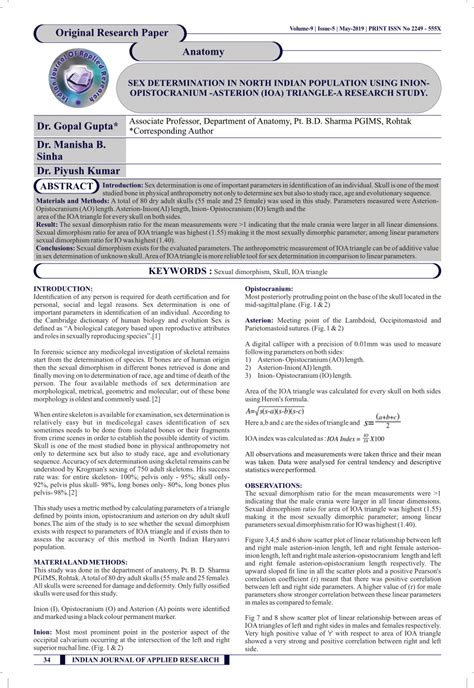 PDF SEX DETERMINATION IN NORTH INDIAN POPULATION USING INION