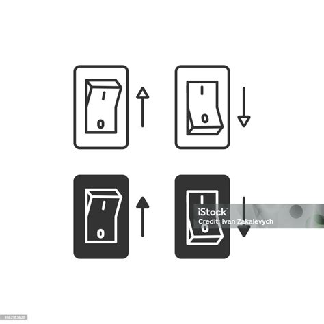 Matikan Dan Nyalakan Ikon Jalur Sakelar Listrik Vektor Pengontrol