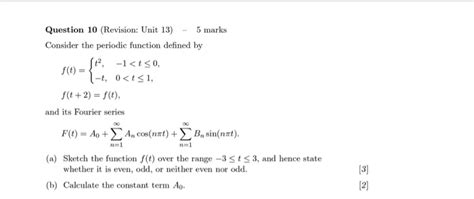 Solved Question 10 Revision Unit 135marks Consider The