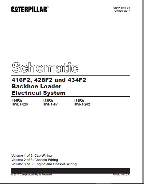 En Cat Backhoe Loader 416f2 428f2 And 434f2 Backhoe Loader Electrical System Schematic Manual