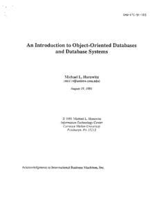 An Introduction To Object Oriented Databases And Database An Introduction To Object