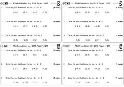 Evaluating Coordinates On Graphs Gcse Questions Foundation Aqa Teaching Resources