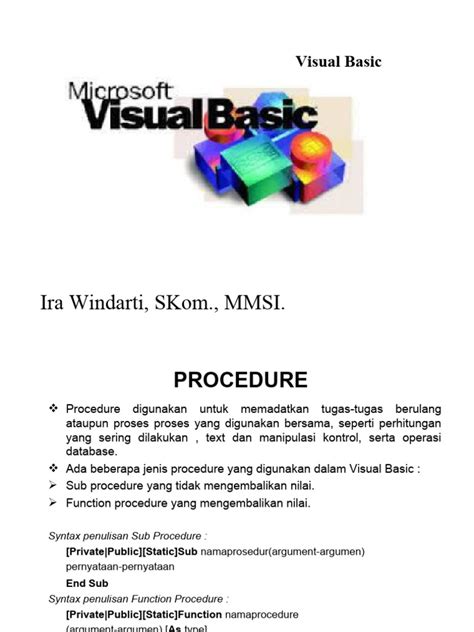 M 3 Procedure Pada Vb Pdf