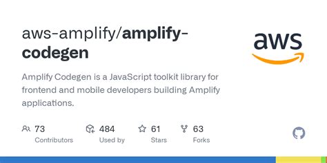 Github Aws Amplifyamplify Codegen Amplify Codegen Is A Javascript
