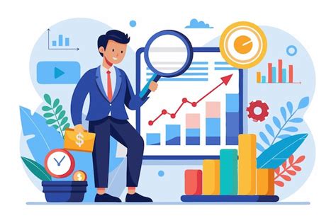 벤치마크 성과 또는 Kpi 성공을 측정하기 위한 주요 성과 지표 측정 또는 측정 프리미엄 Ai 생성 벡터