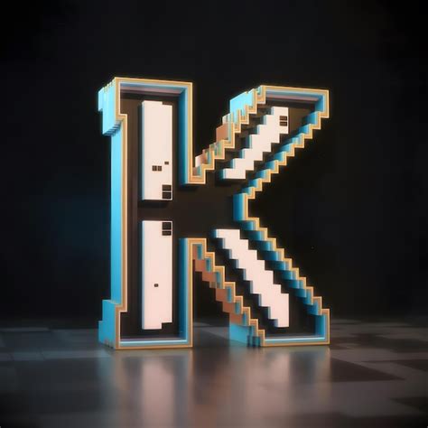 Premium Photo 3d View Of The Letter K With A Pixelated Design Image Generated Using Ai