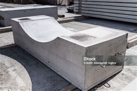 concrete block with embedded parts for the construction of engineering