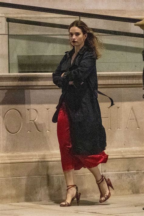 Lily James In A Red Dress Leaves Marks Club In Mayfair London Celeb Donut