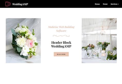 Mobirise Web Building Software — Header Block Weddingamp By Mobirise Medium