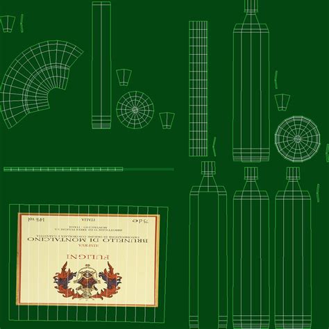 와인 병 2 3d 모델 19 C4d 3ds Obj Ma Max Free3d