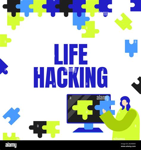 Text Caption Presenting Life Hacking Word For Simple And Clever Techniques In Accomplishing