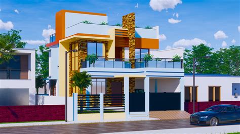 Fantastic G 1 3d House Elevation Design Revit File Download This Drawing Revit File On Cadbull