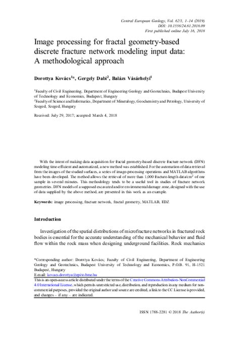 Pdf Image Processing For Fractal Geometry Based Discrete Fracture Network Modeling Input Data