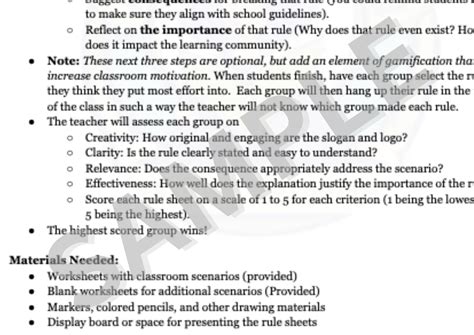 Interactive Classroom Rules Challenge Icebreaker Back To School Middle