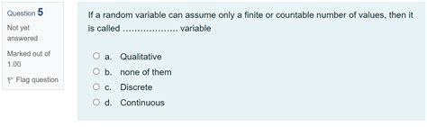 Solved Question If A Random Variable Can Assume Only A Chegg