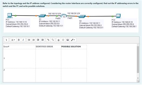 Solved Refer To The Topology And The IP Address Configured Chegg