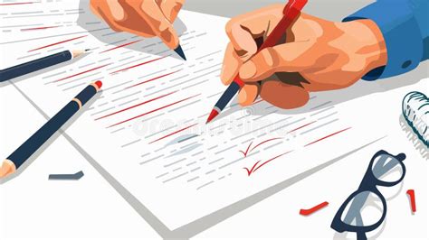 Professional Document Review For Grammar And Spelling Check Stock Vector Illustration Of