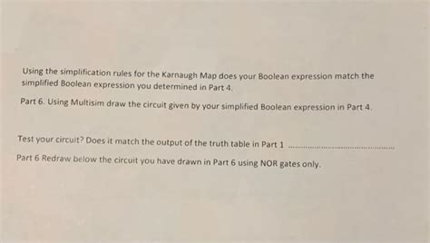 solved part 4 write down the simplified boolean expression
