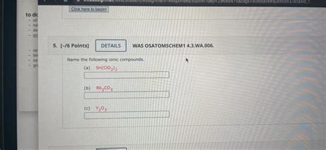 Solved Name The Following Ionic Compounds Chegg