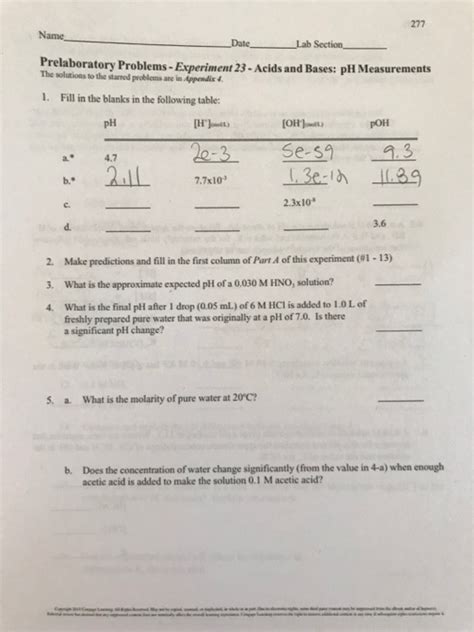 solved 277 name date lab section prelaboratory