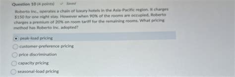 solved question 10 4 ﻿points savedroberto inc operates a