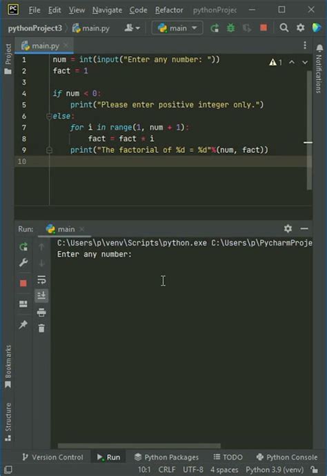 Python Pogram To Find Factorial Of A Number Shorts Pythonprojects