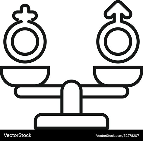 Balance Scale Comparing Male And Female Gender Vector Image