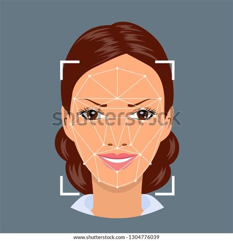 Face Recognition Biometric Security System Vector Stock Vector Royalty