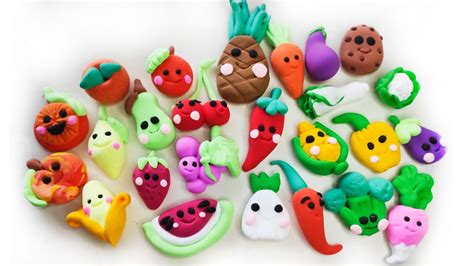 Лепка из Легкого пластилина овощи и фрукты САМЫЙ БОЛЬШОЙ МК Youtube