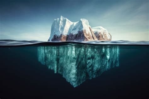 Iceberg Reflection On Water Surface From Beneath Stock Image Image Of Surface Generated