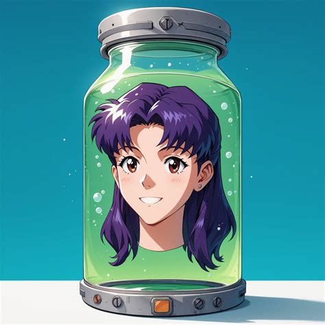 Misato Katsuragis Head In A Jar By Hipmahoko On Deviantart