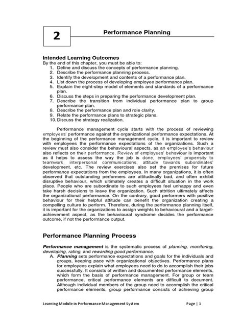 Chapter 1 Performance Management Pdf Strategic Management Performance Management