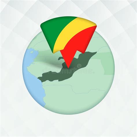 congo map highlighted with flag marker stock vector illustration of travel identity 372424077