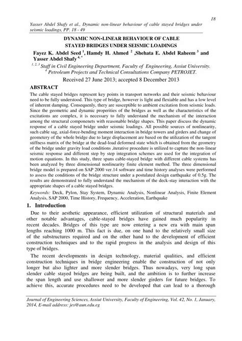 Pdf Dynamic Non Stayed Bridges Under Seismic · This Paper D Iscuss The Dynamic Response Of A
