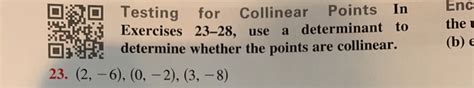 solved doo testing for collinear points in exercises 23 28