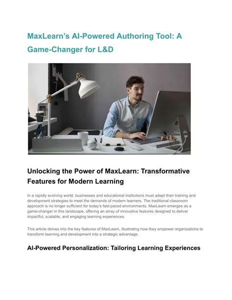 PPT - MaxLearn’s AI-Powered Authoring Tool_ A Game-Changer for L&D PowerPoint Presentation - ID ...