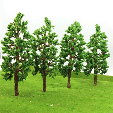 G20060 4pcs Train Layout Set Model Buiding Model Trees Model Railroad