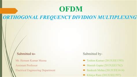 Orthogonal Frequency Division Multiplexing Ofdm Pptx