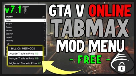 Tabmax Mod Menu V71 Free Gta V Mod Menu Updated 1 Billion Method Easy To Follow