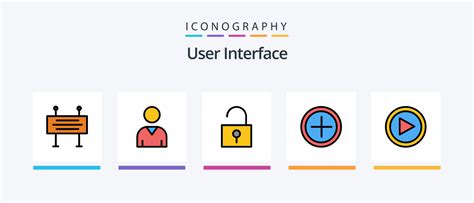 user interface line filled 5 icon pack including bag map user