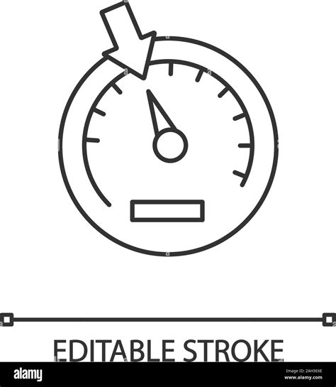 Speedometer Linear Icon Thin Line Illustration Dashboard Car