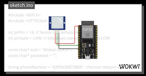 Sensor Gerak Pir Wokwi Esp32 Stm32 Arduino Simulator