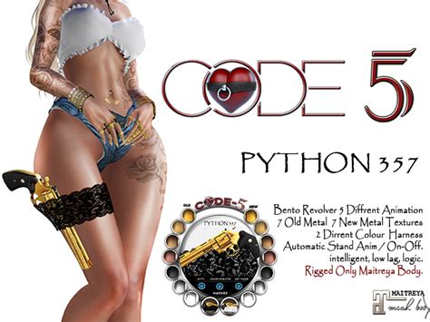 Second Life Marketplace Code 5 Bento Python 357 V002