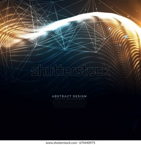 technology wavy background made particles array stock vector royalty