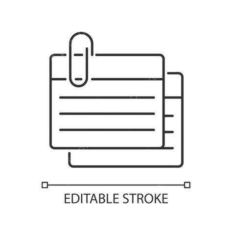 Index Card Linear Icon Line Accessory Classroom Vector Line Accessory