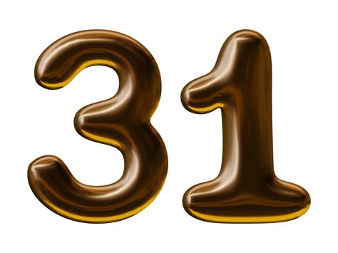 Number 31 Design In 3d Render 19552858 Png