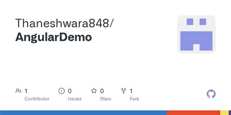 GitHub Thaneshwara AngularDemo