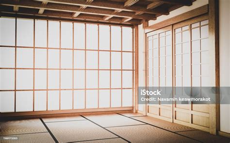 다다미 바닥이 있는 빈 요가룸 인테이어3d 렌더링 요가 스튜디오에 대한 스톡 사진 및 기타 이미지 요가 스튜디오 0명