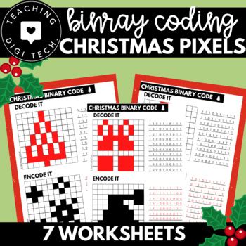 CHRISTMAS Coding Unplugged | Binary Encoding & Decoding Worksheets│Binary Coding